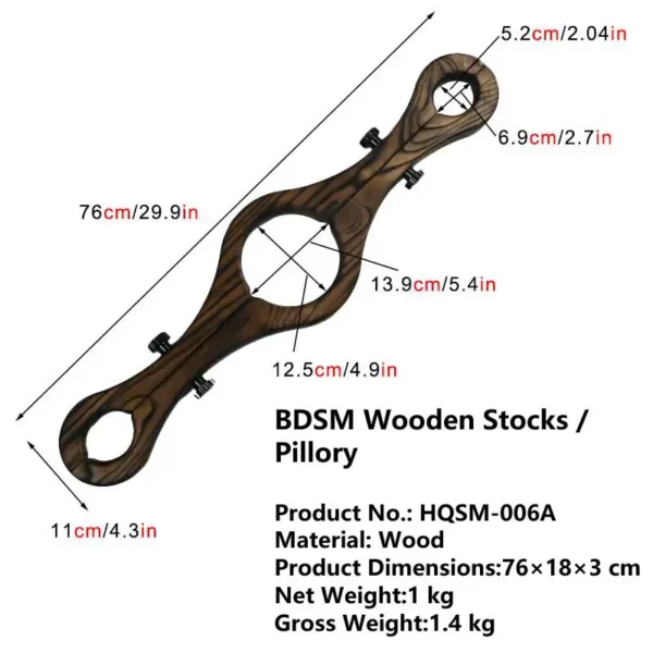 Dungeon BDSM Wooden Stocks Pillory for Neck&Wrist Restraint