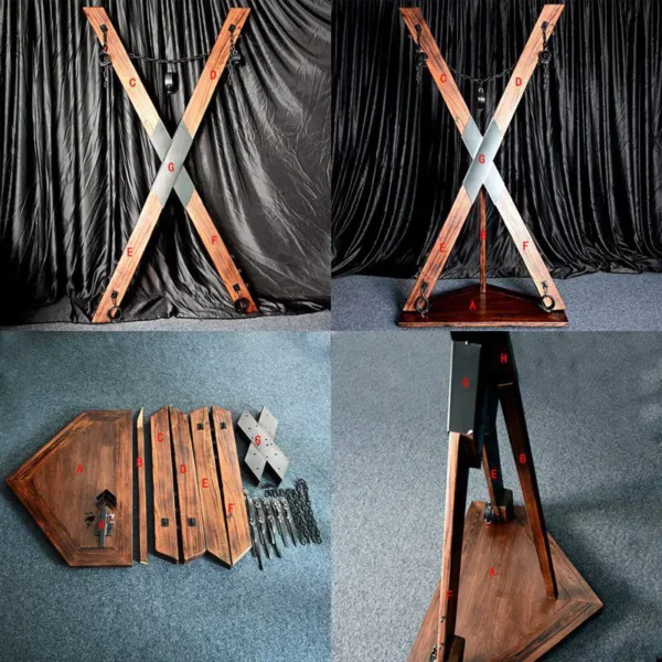 Premium BDSM Wooden St. Andrew’s Cross X-frame Full-Body Restraints